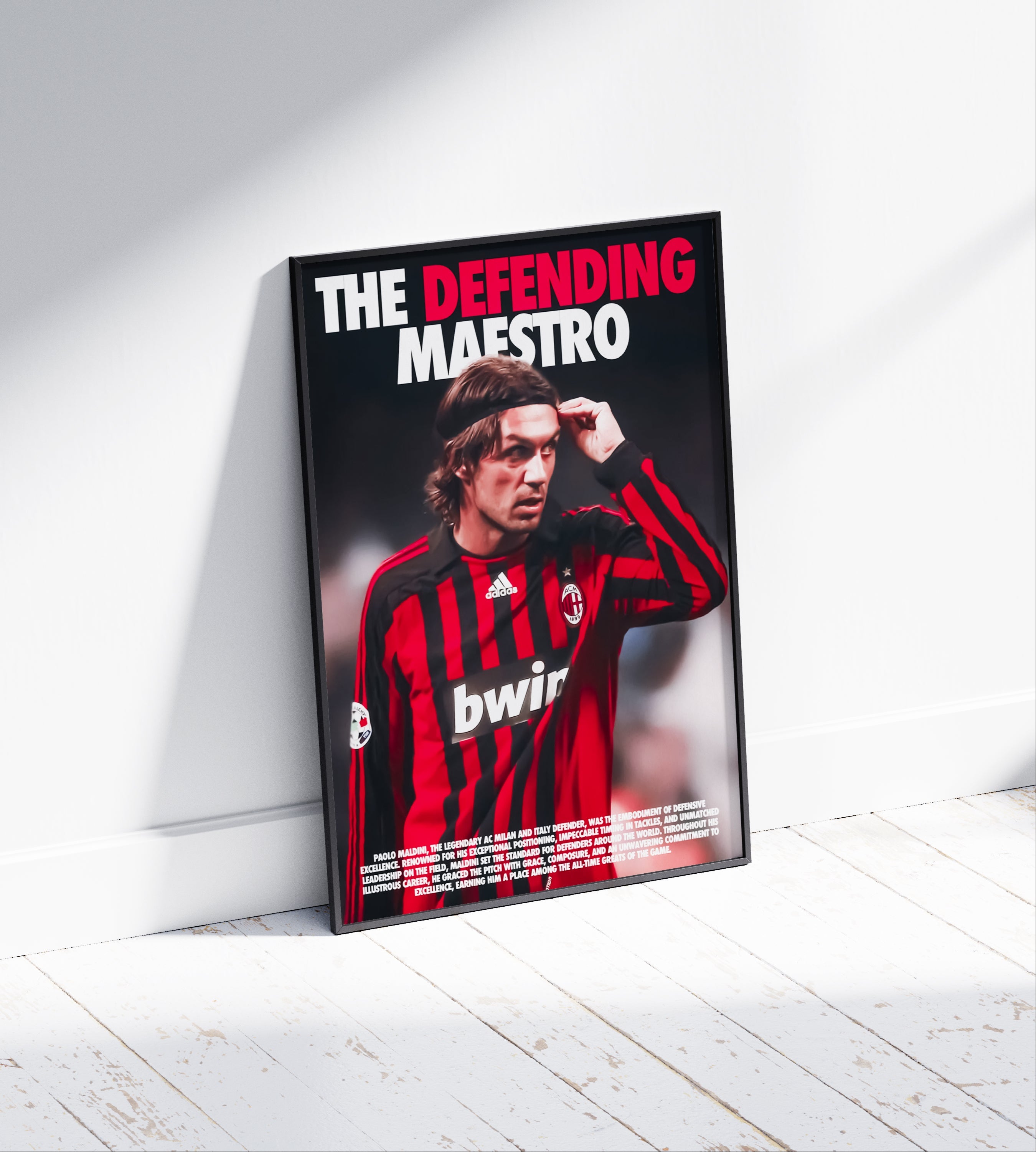 Paolo Maldini 'Defending Maestro' Poster – Top Bins Posters